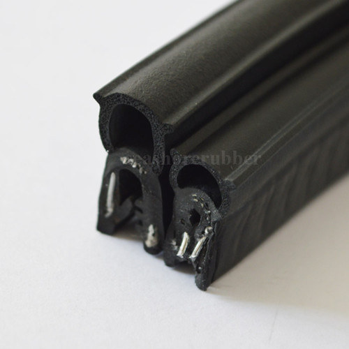 Co-extruded neoprene rubber seal strip extrusion for glazing channel ...